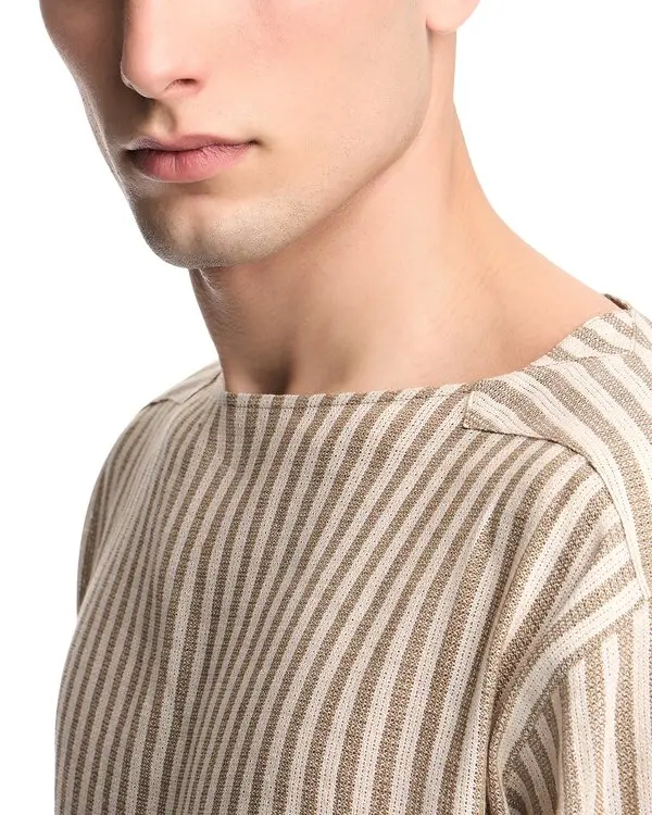 Emporio Armani Striped Linen & Cotton Shirt