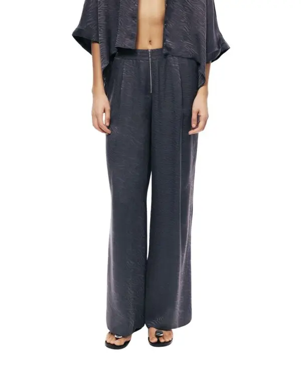 NOCTURNE Relaxed Straight-leg Pants With Textured Fabric