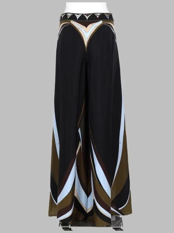 Emilio Pucci Palazzo Silk Pants - Multicolor