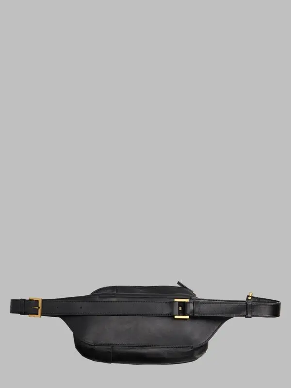 Versace Calf Leather Trimmed Belt Bag - Black