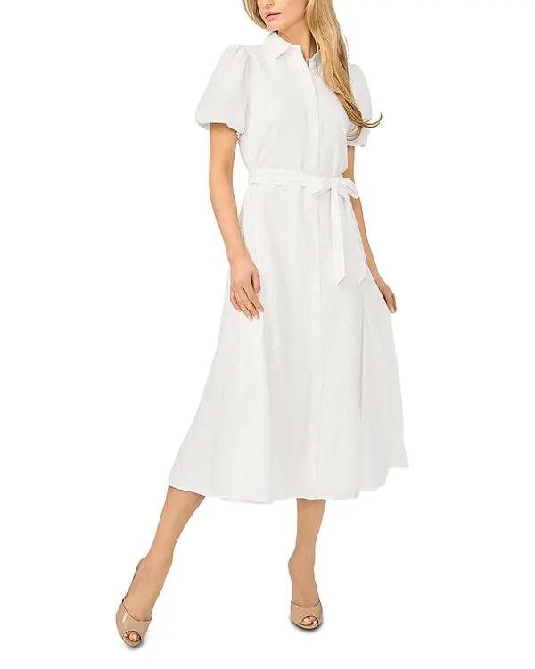 CECE DUPRAZ Puff Sleeve Belted Shirtdress
