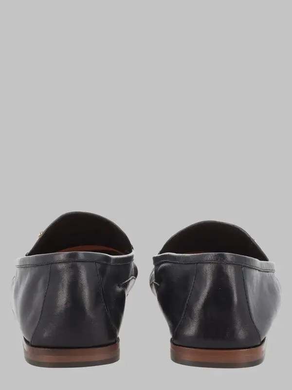 Versace Leather Loafers With Gold Tone Detail