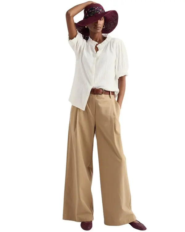 SEASALT CORNWALL Button-up Puff Sleeve Shirt - Chalk