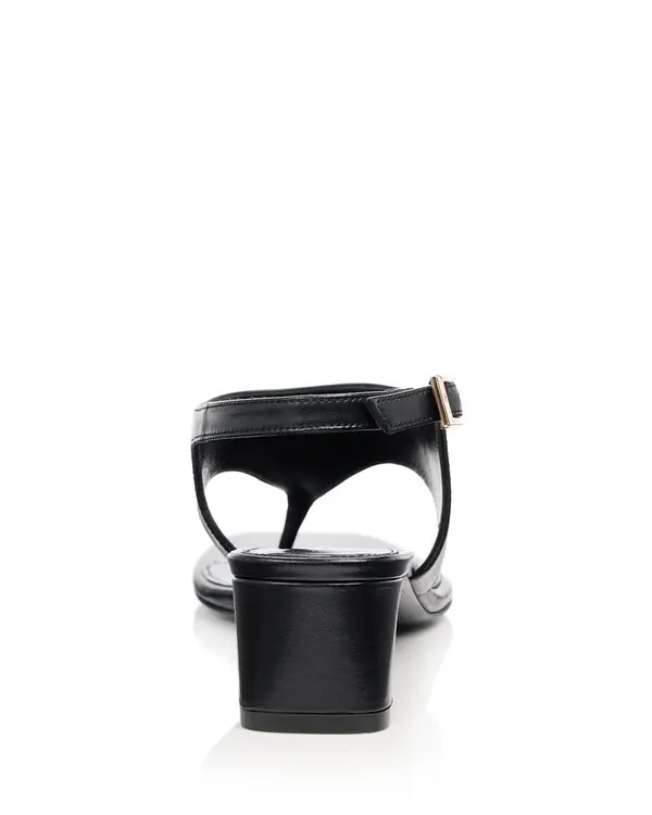 STUART WEITZMAN Square Toe Thong Sandals With Ankle Strap
