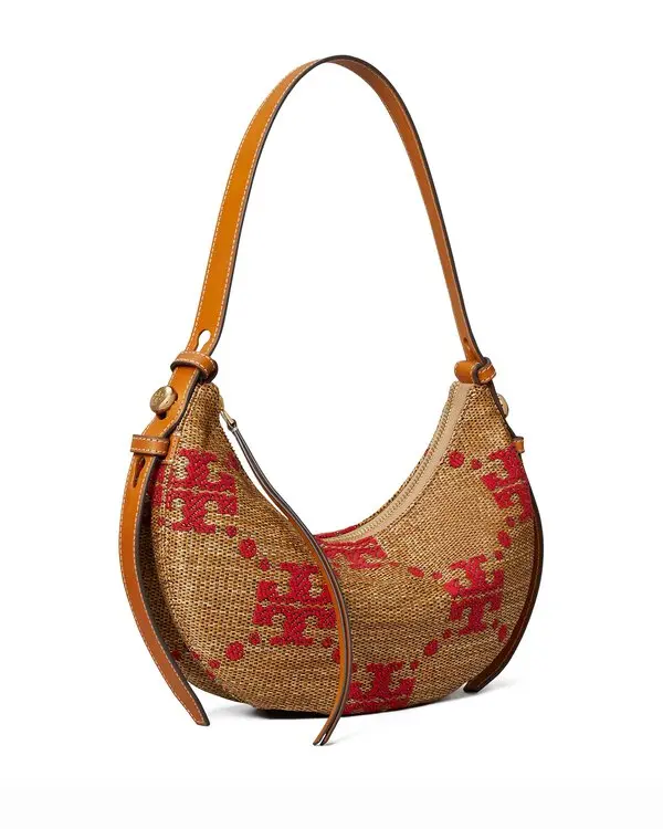 Tory Burch Romy T Monogram Shoulder Bag - Natural