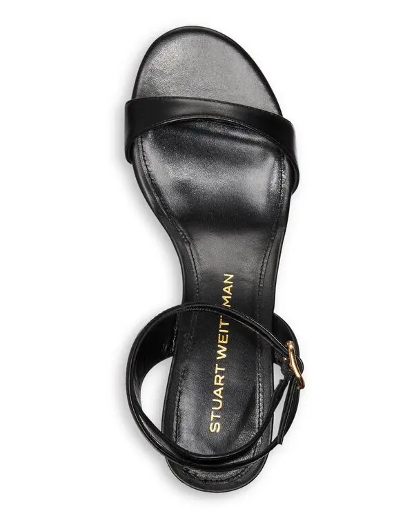 STUART WEITZMAN Kellie 50 Leopard Print Fabric Sandals - Black