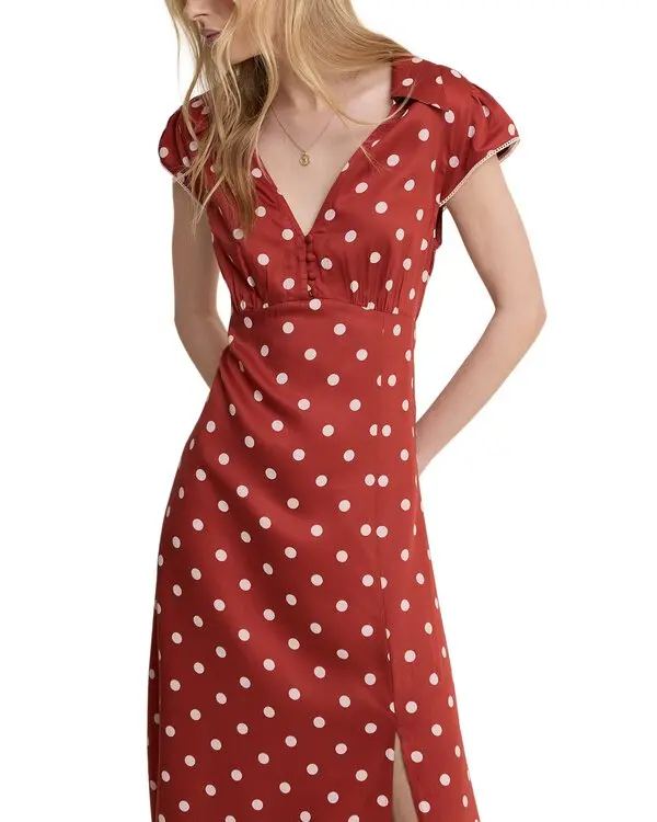 NOBODY'S CHILD Norma Midi Dress With Polka Dots