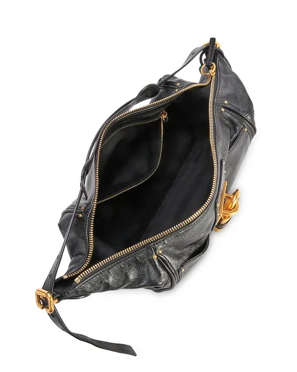 Chloé Paddington Leather Shoulder Bag With Gold Tone Hardware - Black
