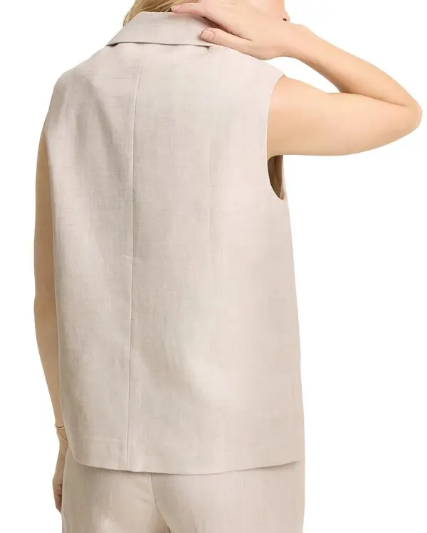 NOBODY'S CHILD Sleeveless Boxy Blazer With Notched Lapel