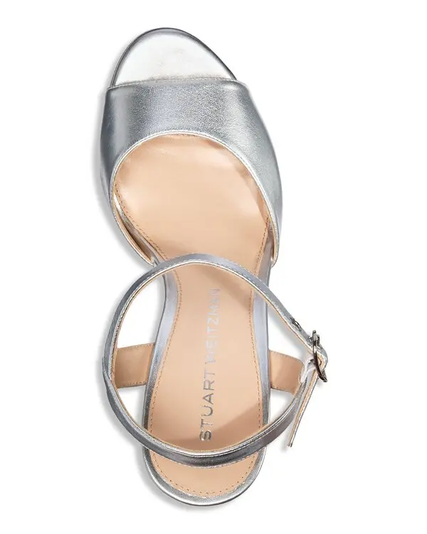 STUART WEITZMAN Reade Platform Sandals - Silver