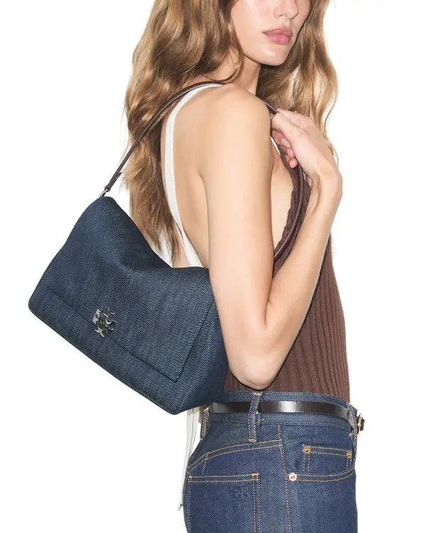 Tory Burch Charlie Denim Shoulder Bag