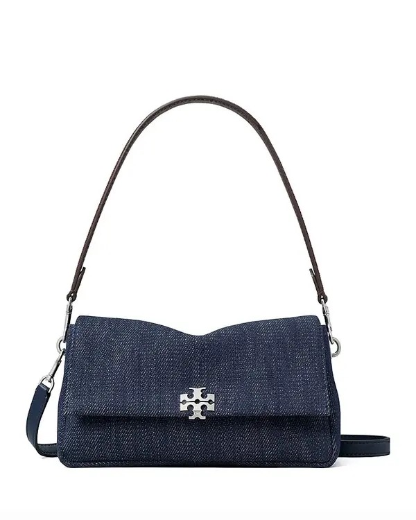 Tory Burch Charlie Denim Shoulder Bag - Midnight