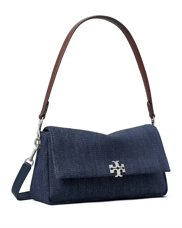 Tory Burch Charlie Denim Shoulder Bag - Midnight