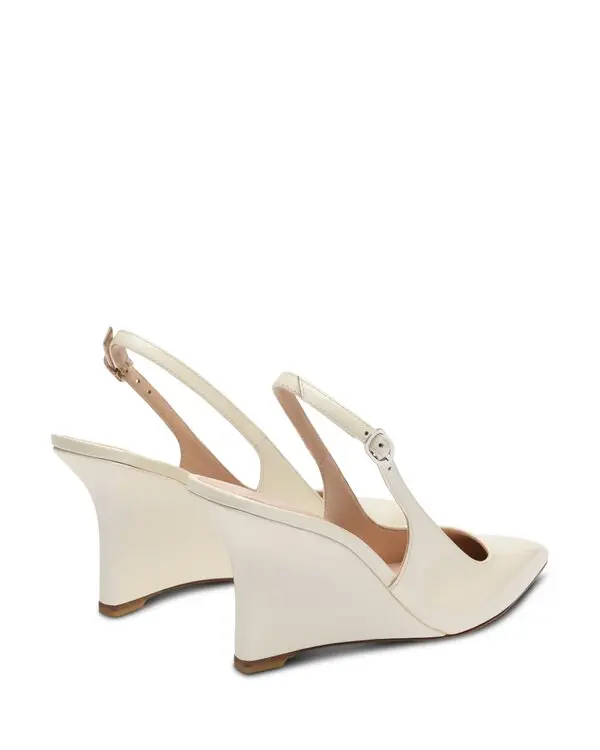 STUART WEITZMAN Vinnie 85 Slingback Wedge Pumps - Linen