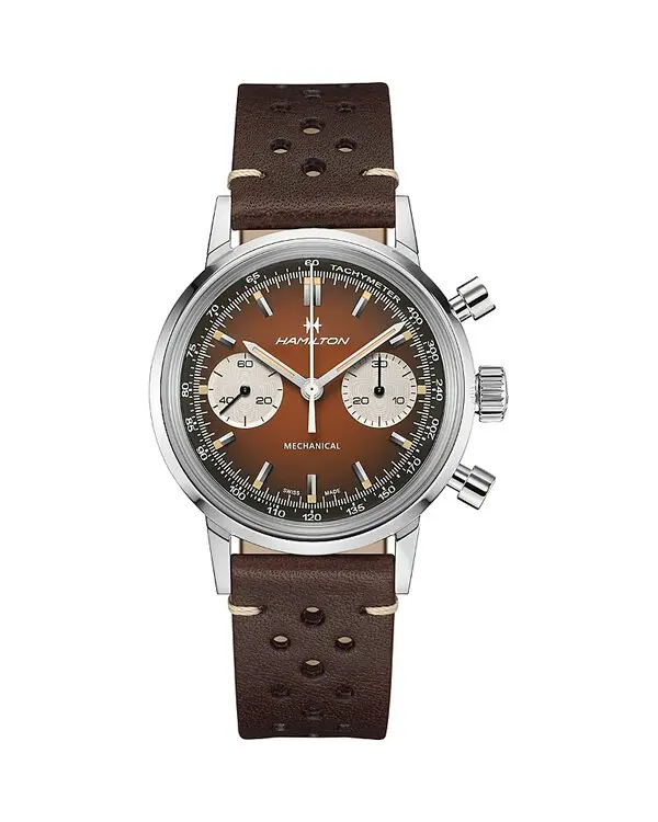 Hamilton American Classic Intra-matic Mechanical Chronograph Watch - Brown