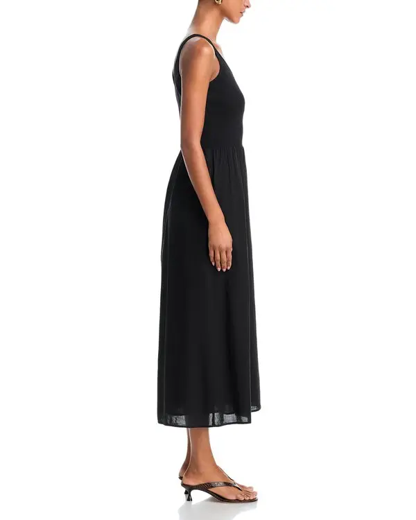 Xirena Fallon Ribbed V-neck Button-detailed Midi Dress