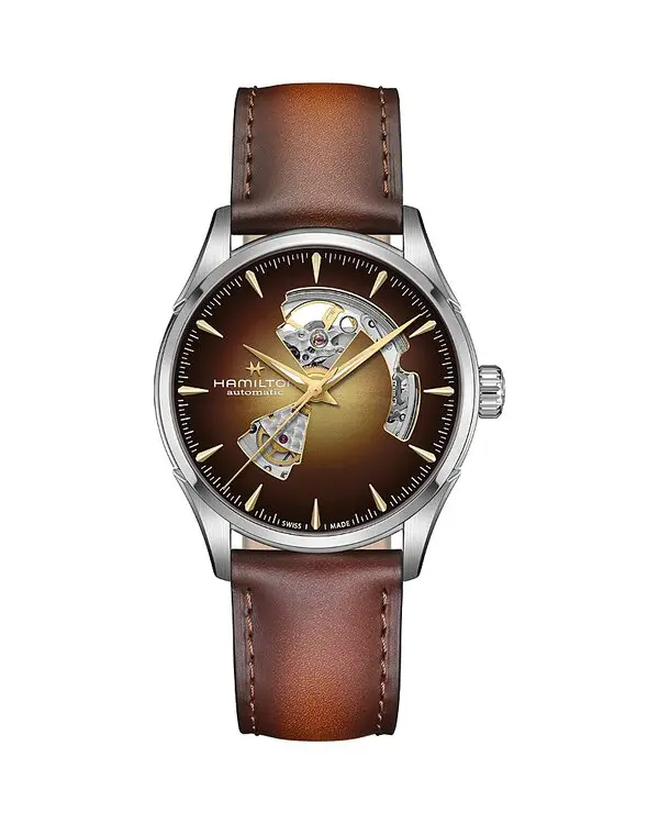 Hamilton Jazzmaster Open Heart Automatic Watch - Yellow/brown