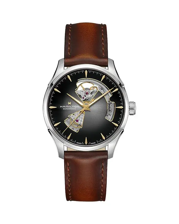 Hamilton Jazzmaster Open Heart Automatic Watch, 40mm - Grey/brown