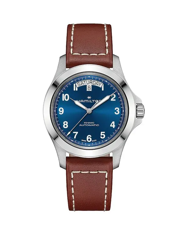 Hamilton Khaki Field Day-date Automatic Watch - Blue/brown