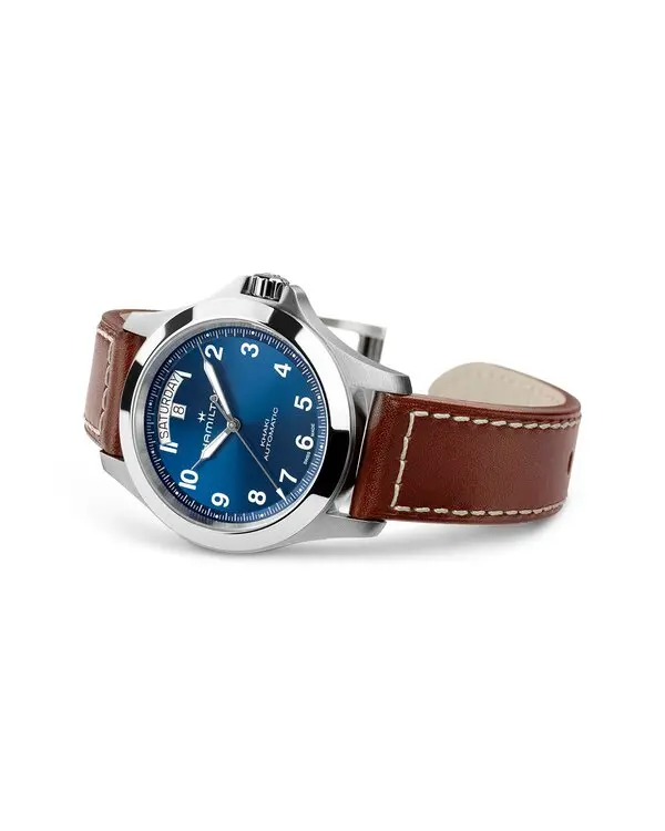 Hamilton Khaki Field Day-date Automatic Watch - Blue/brown