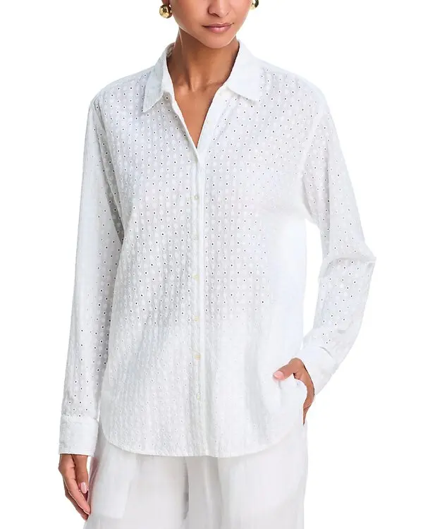 Xirena Beau Eyelet Cotton Shirt - White