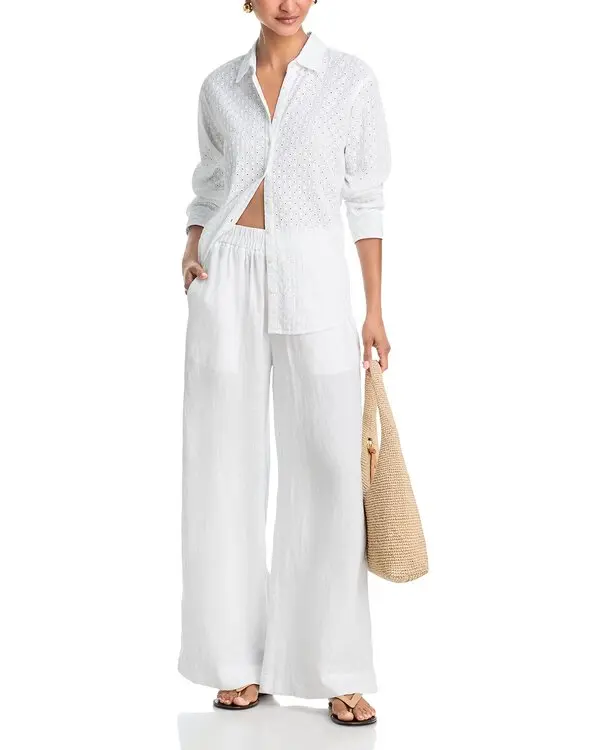 Xirena Beau Eyelet Cotton Shirt - White