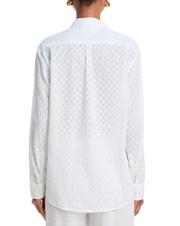 Xirena Beau Eyelet Cotton Shirt - White
