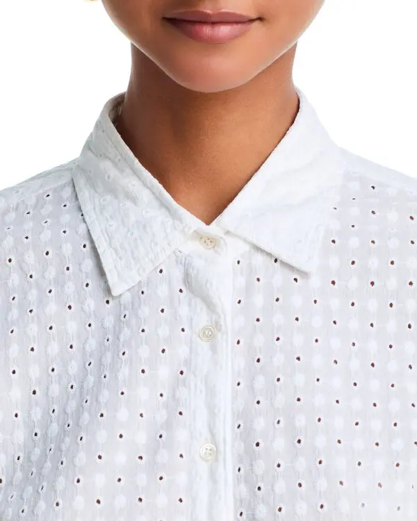 Xirena Beau Eyelet Cotton Shirt - White