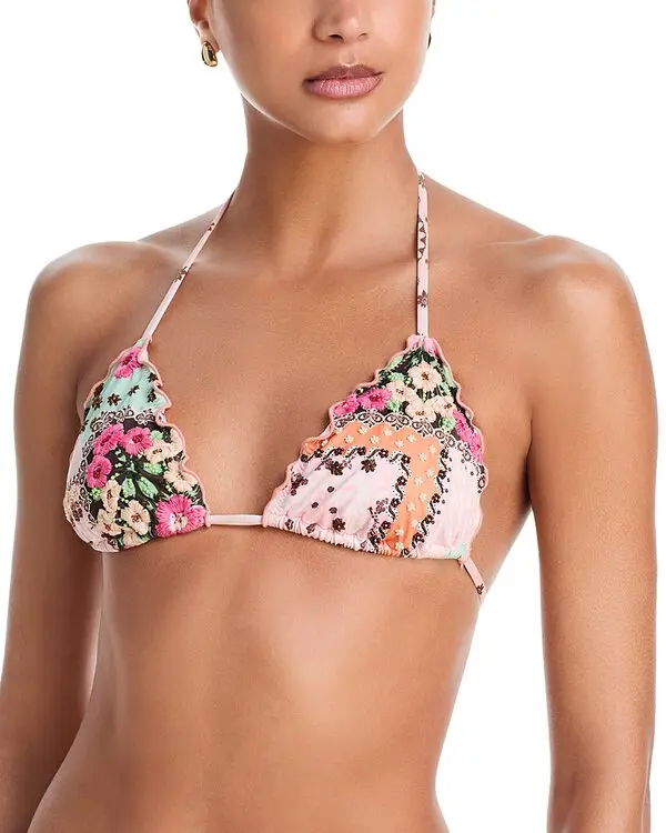 Agua Bendita X Lolita Ruched Bikini Top - Multicolor