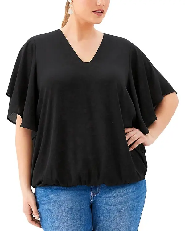 Karen Kane Flutter Sleeve V-neck Top