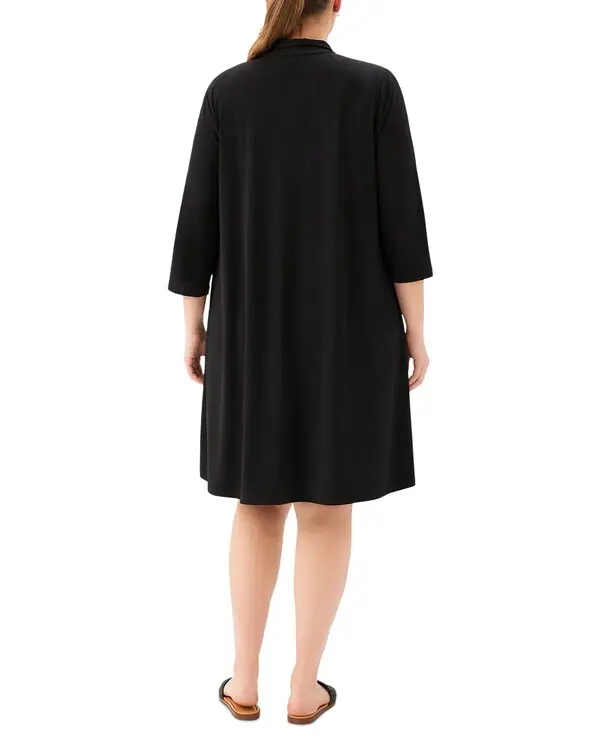 Karen Kane 3/4 Sleeve Zip Up Travel Dress - Black