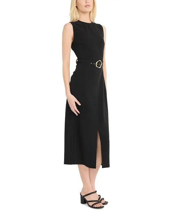 LUXELY Sleeveless Belted Dress