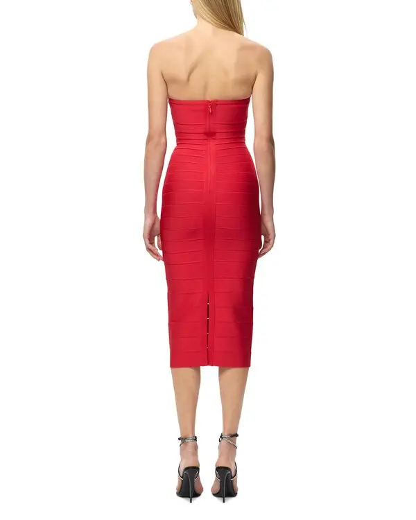 Herve Leger The Cassidy Strapless Bandage Dress - Chili