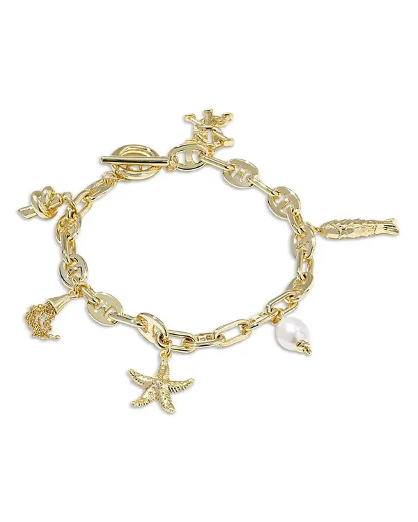 Kendra Scott Parker Charm Bracelet With Pearl - Gold Pearl