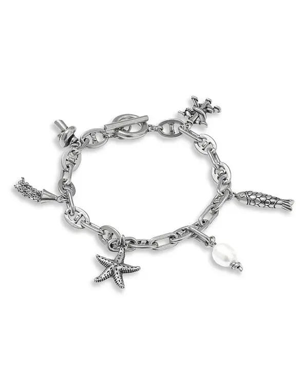 Kendra Scott Parker Charm Bracelet With Pearl - Vintage Silver Pearl