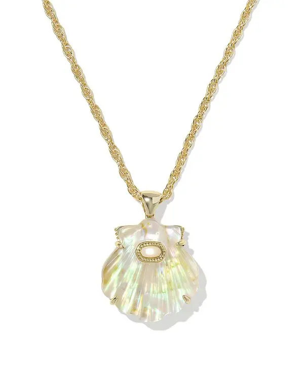 Kendra Scott Lucia Iridescent Abalone Shell Pendant Necklace - Gold Iridescent