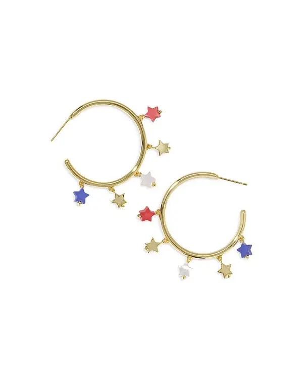 Kendra Scott Camila Star Charm Hoop Earrings - Gold/red/white/blue