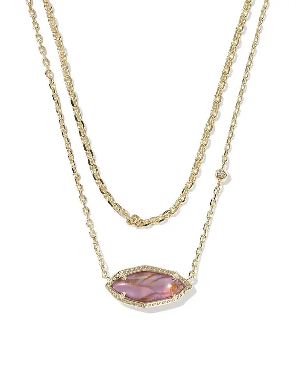 Kendra Scott Ophelia Layered Necklace - Gold Light Mauve