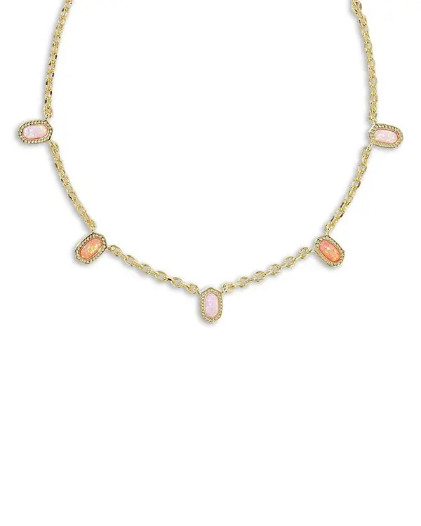 Kendra Scott Mini Elisa Strand Necklace - Gold/pink