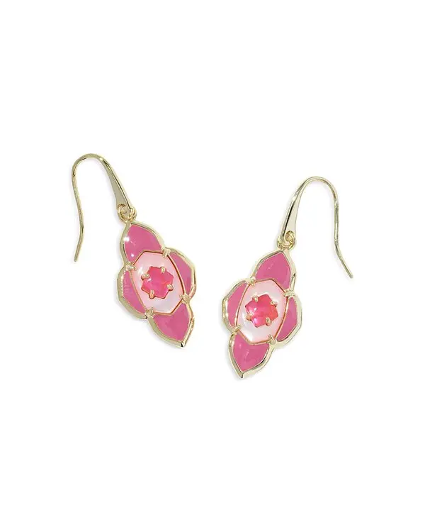 Kendra Scott Abbie Medallion Drop Earrings - Gold/pink
