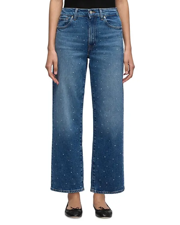7 For All Mankind Stovepipe Straight Ankle Jeans With Embellishments