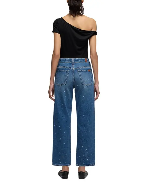 7 For All Mankind Stovepipe Straight Ankle Jeans With Embellishments