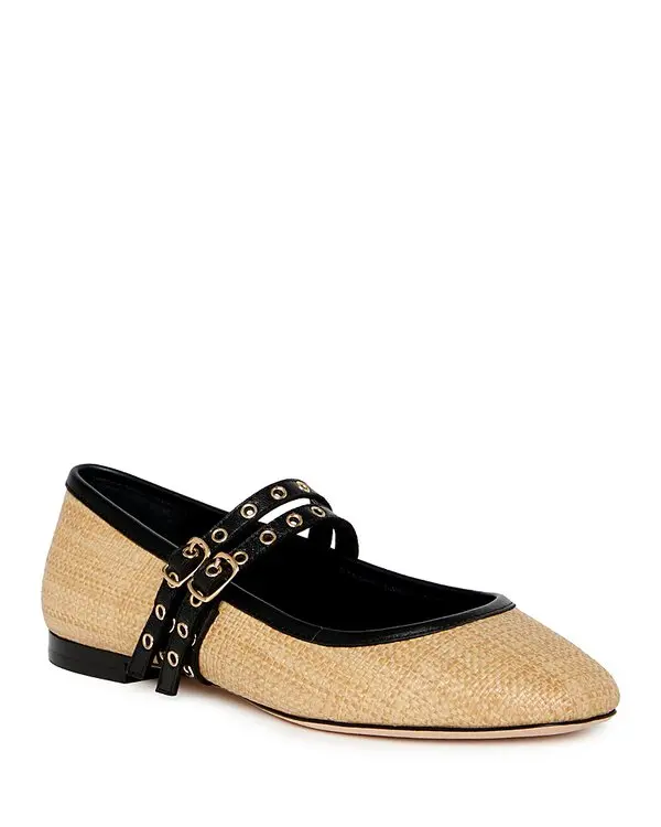 Paige Jackson Buckled Flats - Natural