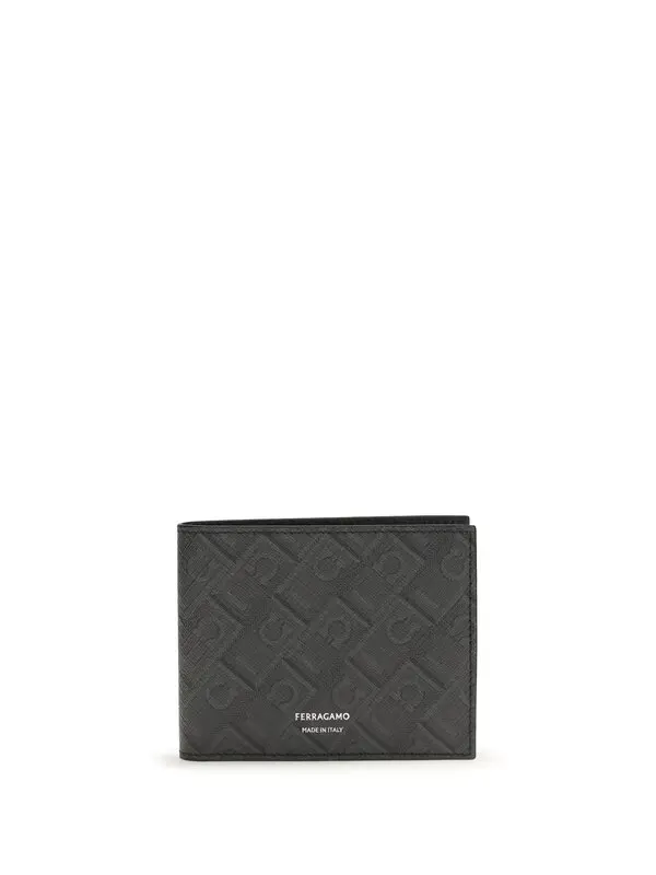 FERRAGAMO Monogram Wallet - Black