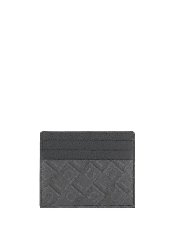 FERRAGAMO Leather Cardholder - Gray