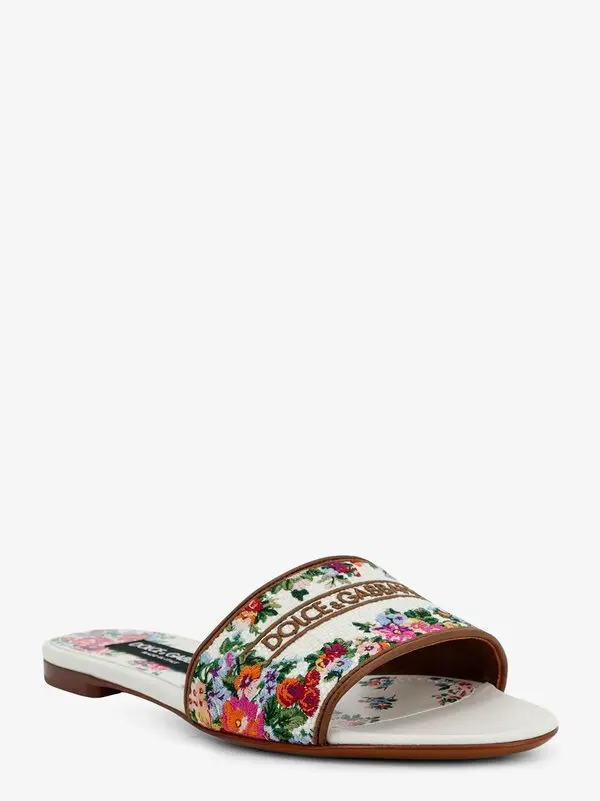 Dolce & Gabbana Embroidered Canvas Sandals - Multicolor