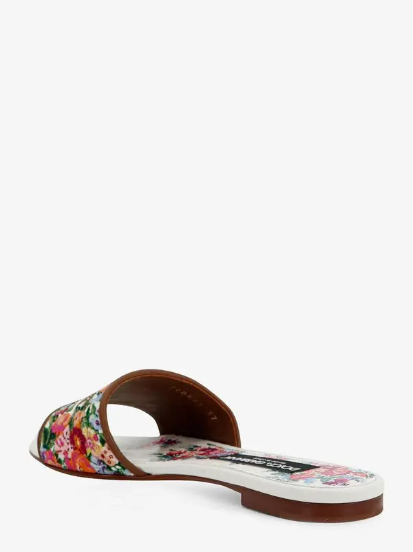 Dolce & Gabbana Embroidered Canvas Sandals - Multicolor