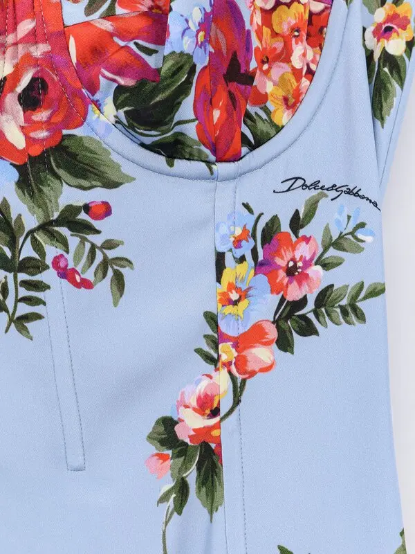 Dolce & Gabbana Bustier Dress With Mazzo Di Fiori Print