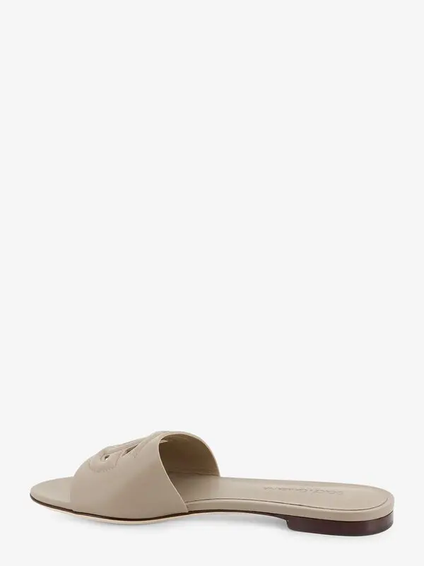 Dolce & Gabbana Leather Sandals With Dg Logo - Multicolor