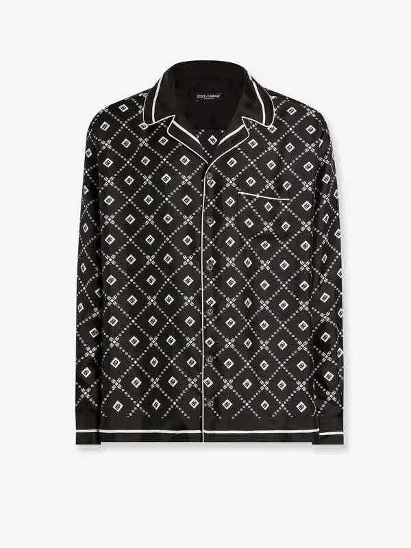 Dolce & Gabbana Silk Shirt With All-over Logo Print